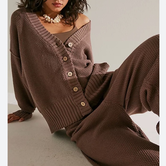 Free People | Sweaters | Rare Free People Hailee Cardi Set Cocoa | Poshmark